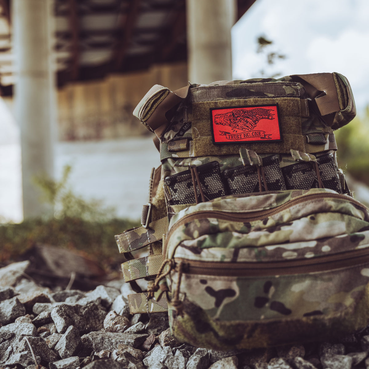 Trust No One Woven Patch – Moral Decay Patchwork