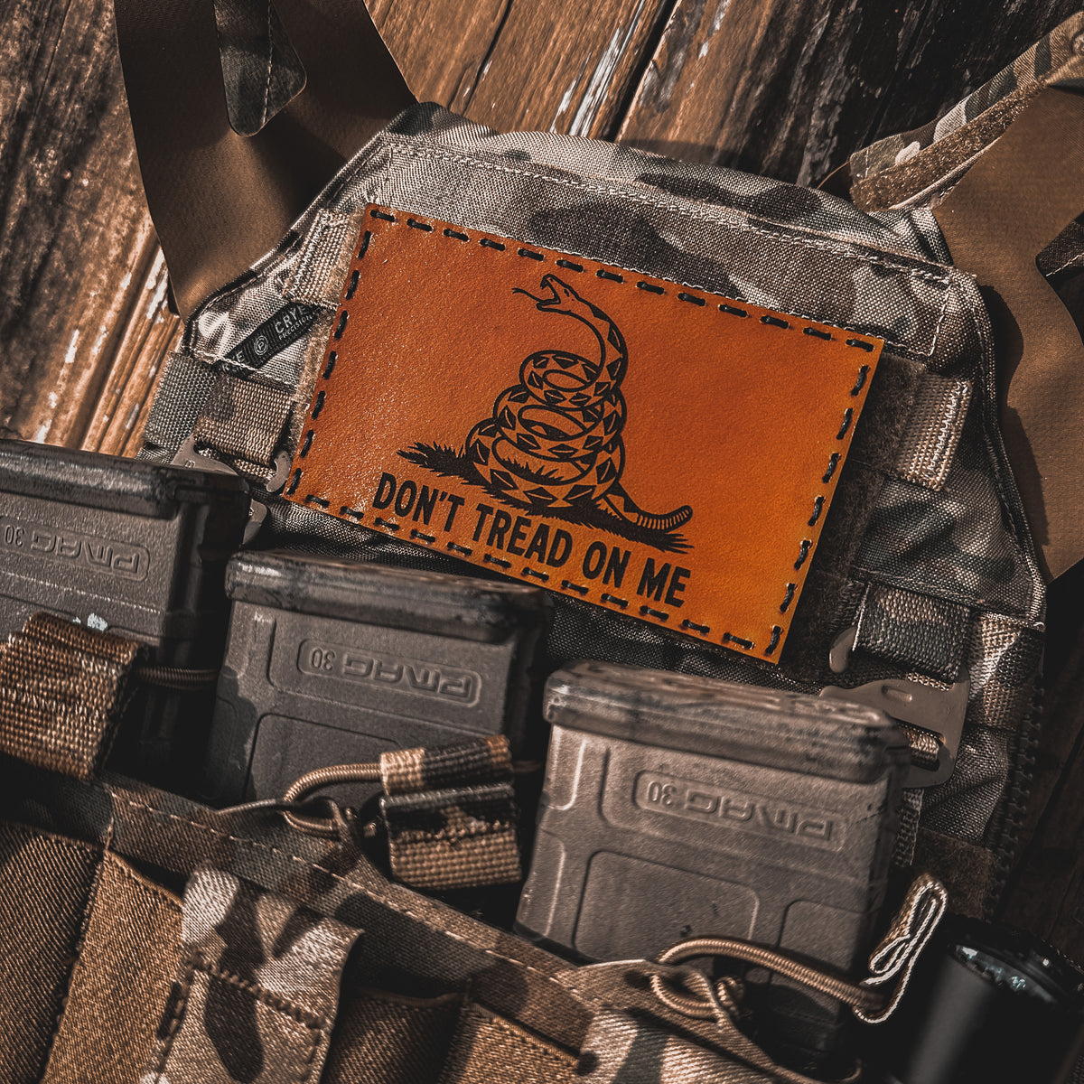 Don't Tread On Me Leather Patch – Moral Decay Patchwork